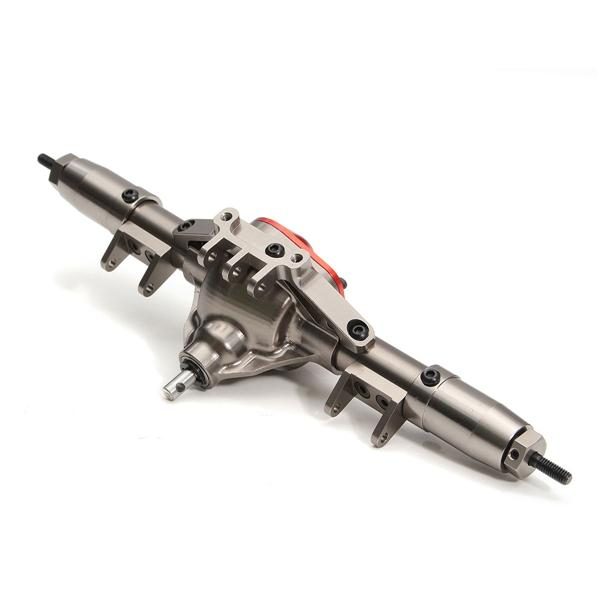 SCX10 Front & Rear Axle Set (Gun-Metal / Red) – scaleRCBuzz